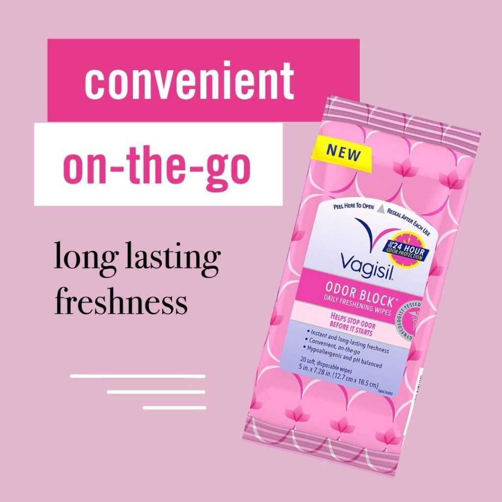 Vagisil Odor Block Daily Freshening Wipes for Feminine Hygiene ...