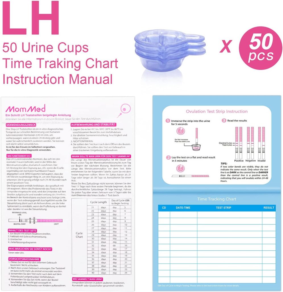 Mom Med Ovulation Test Strips, Ovulation (LH50-HCG20), Includes ...